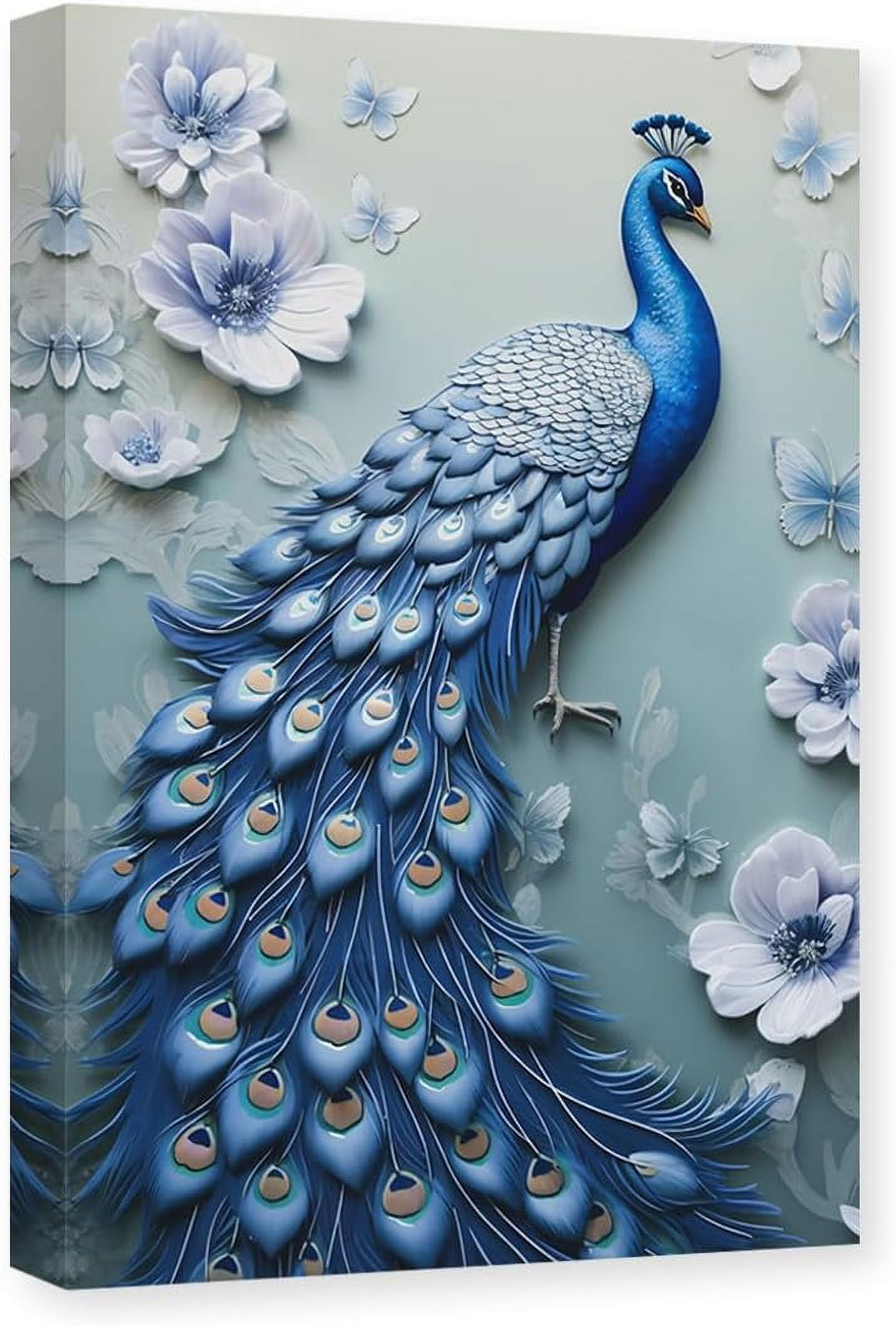 AABERIC Elegance Peacock Canvas Wall Art Animal Painting Print Vintage ...