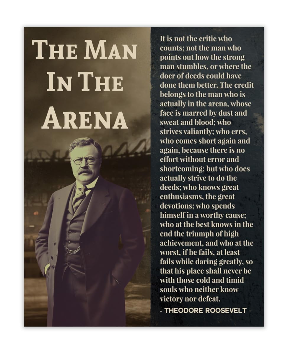 AABERIC Epic' The Man the Arena' Wall Art by Teddy Roosevelt: Daring ...