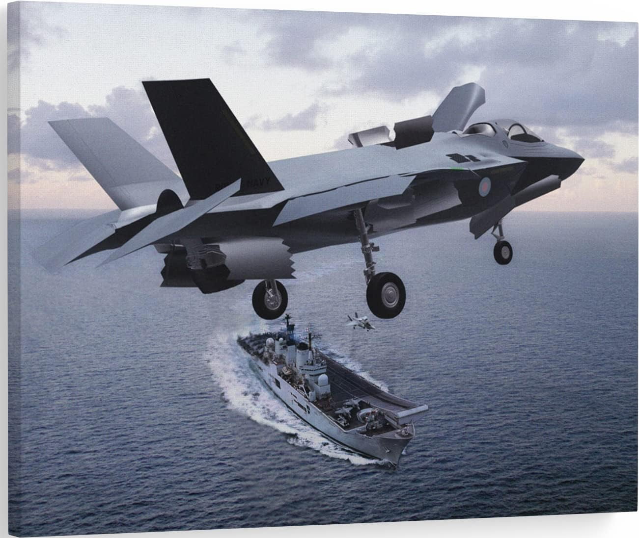 AABERIC F35 Airplane Canvas Wall Art Prints F-35 Lightning Ii Fighter Jet Poster Aviation Art ...
