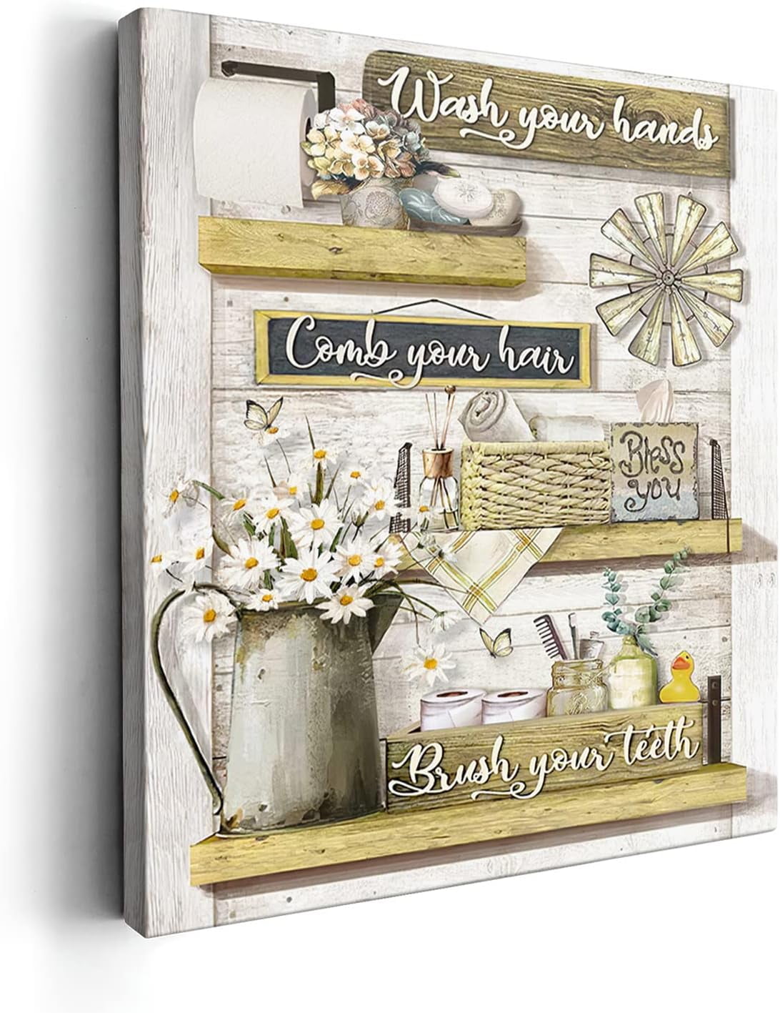 AABERIC Farmhouse Animals Cow in Fake Window Wall Art Farmhouse Animals ...