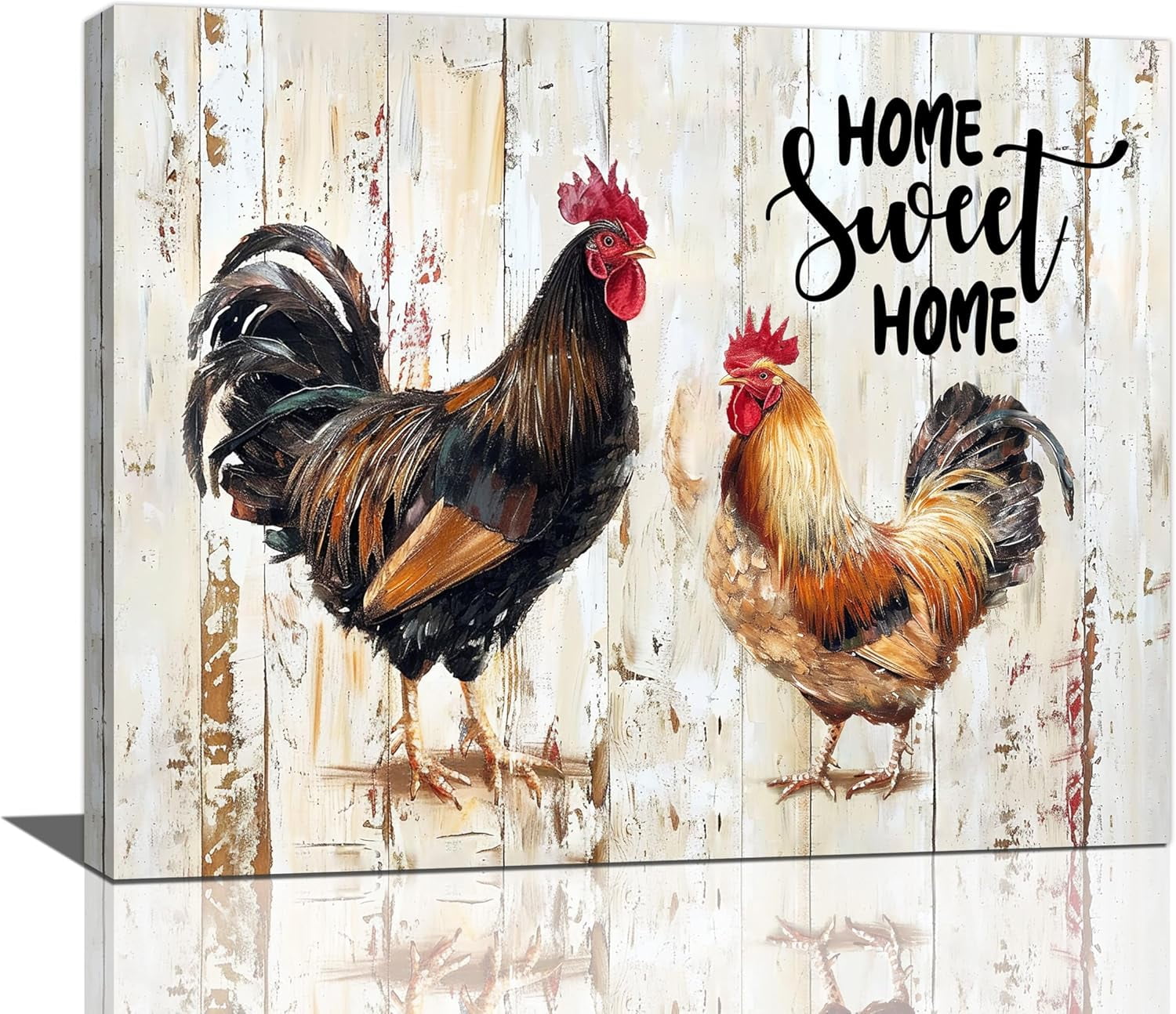 AABERIC Farmhouse Chicken Wall Art Rustic Chicken Wall Decor Country ...