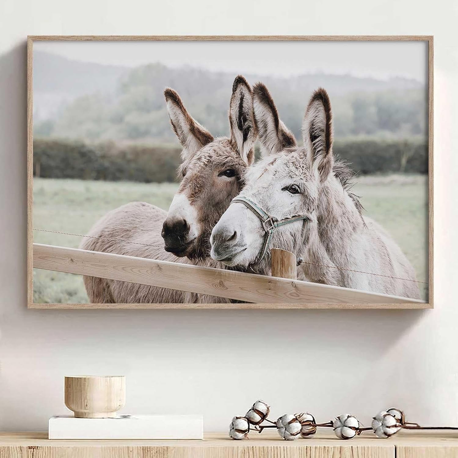 AABERIC Farmhouse Donkey Wall Art Country Animal Pictures Cute Donkey ...