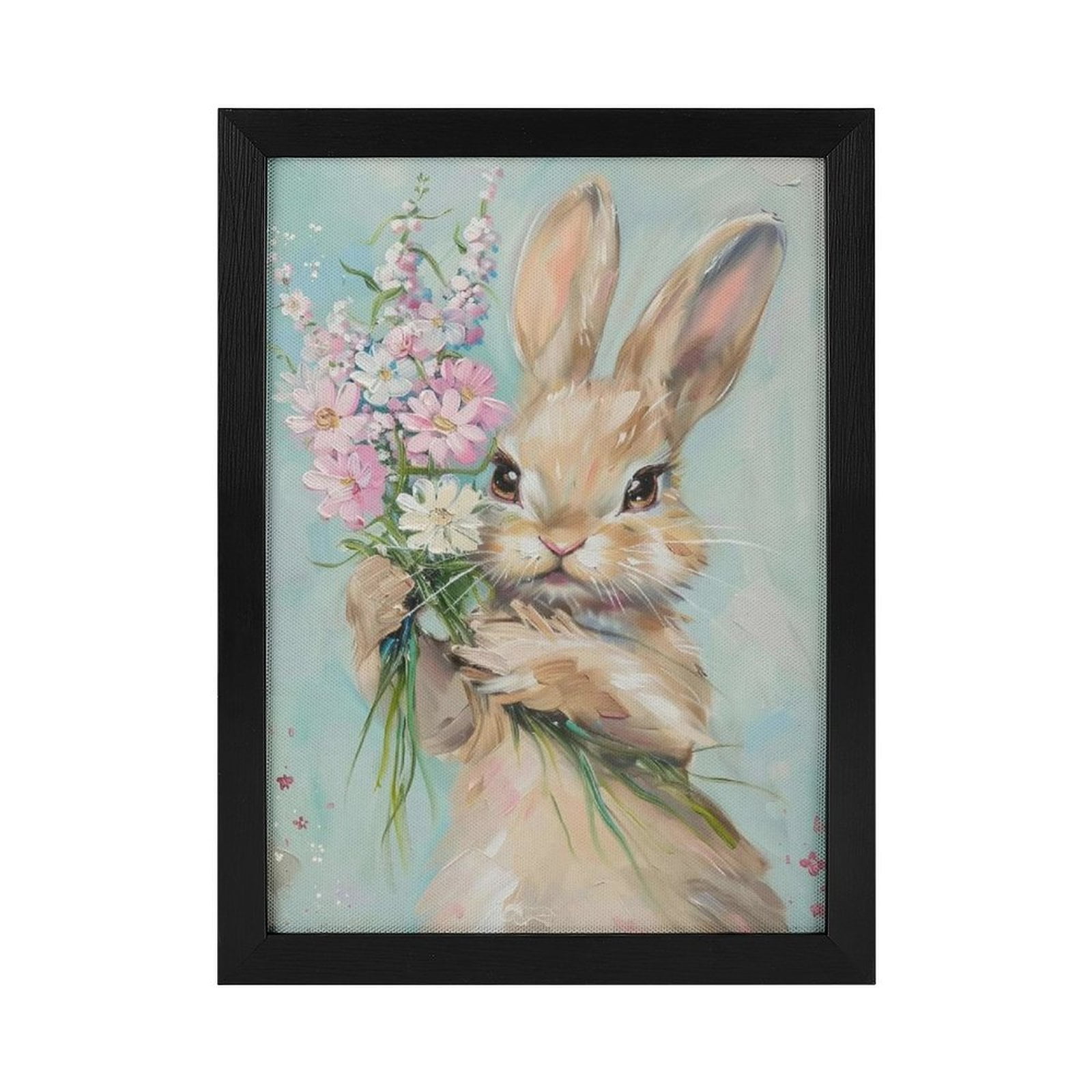 AABERIC Farmhouse Rabbit Wall Art Vintage Floral Bunny Print Cute Bunny ...