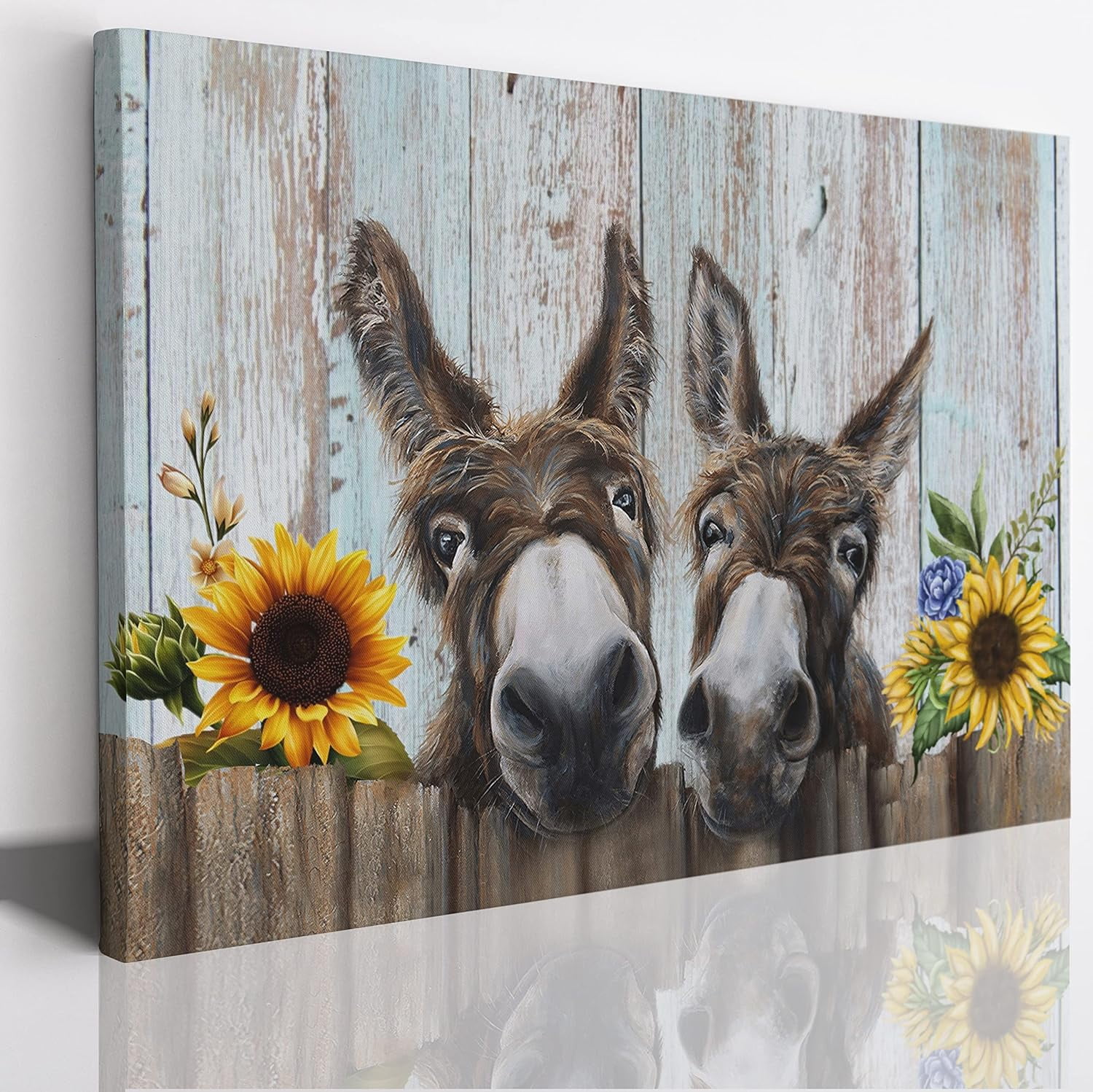 AABERIC Farmhouse Wall Art Donkey Sunflower Poster Inspirational Quotes ...