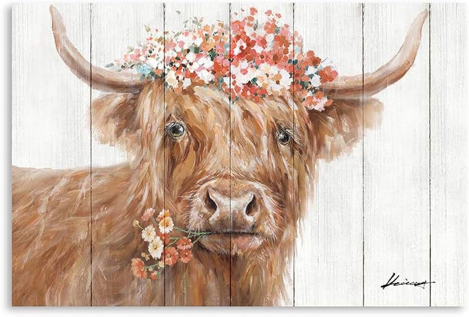 AABERIC Farmhouse Wall Decor Canvas Print: Farm Animals Cow Pig Sheep ...