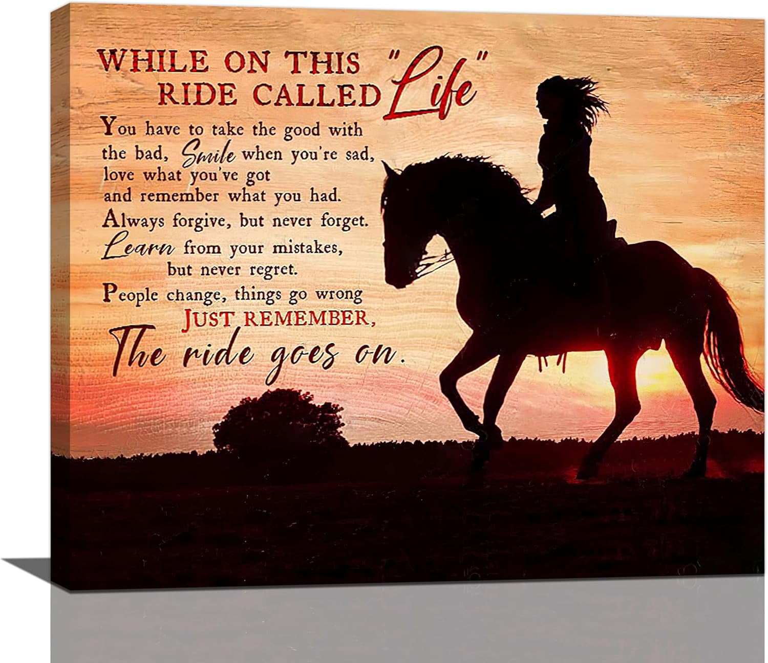 AABERIC Farmhouse Western Horse Wall Art Decor Rustic Cowgirl Pictures ...