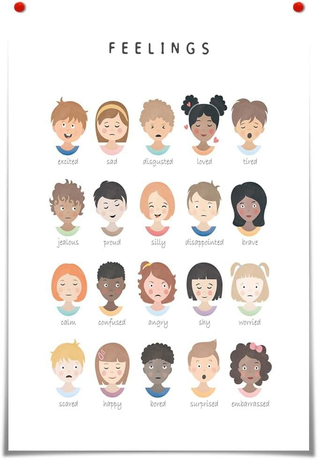 AABERIC Feelings Poster, Homeschool Decor Canvas Wall Art, Feelings ...