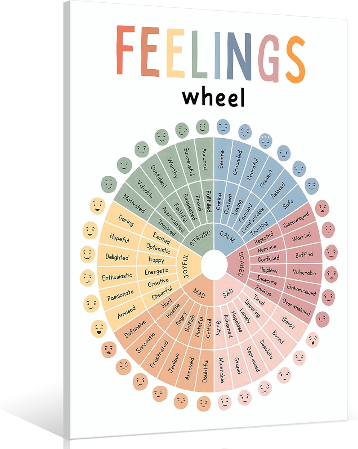 AABERIC Feelings Wheel Feelings Emotions Chart Preschool Classroom Must ...