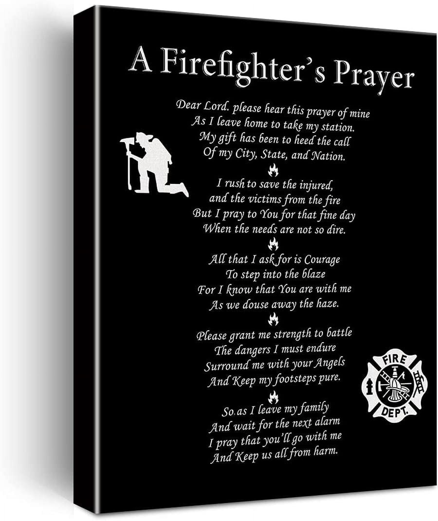 AABERIC Firefighter Gifts for Women Men Firefighter's Prayer Poster ...