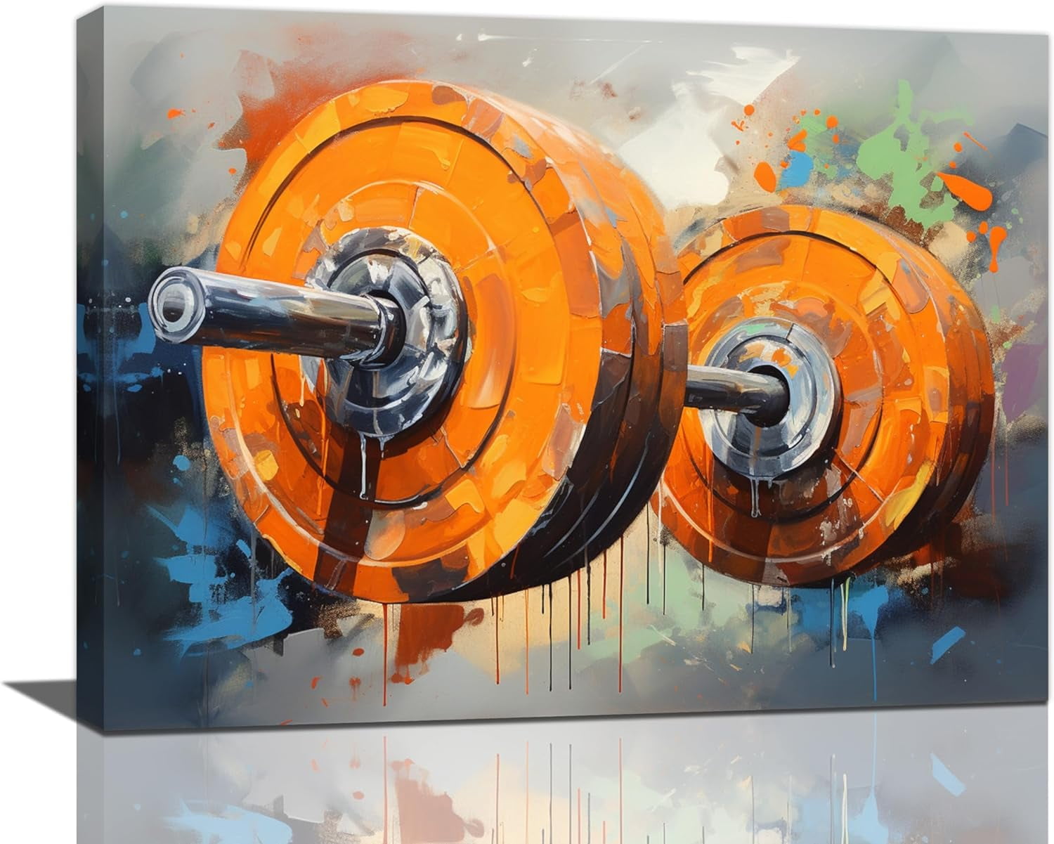 AABERIC Fitness Wall Art Barbell Weightlifting Pictures Wall Decor ...