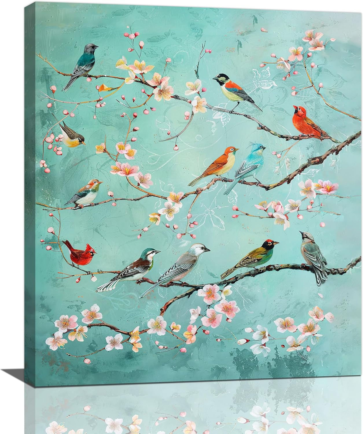 AABERIC Flamingo Beach Bathroom Wall Art Tropical Palm Coastal Ocean ...