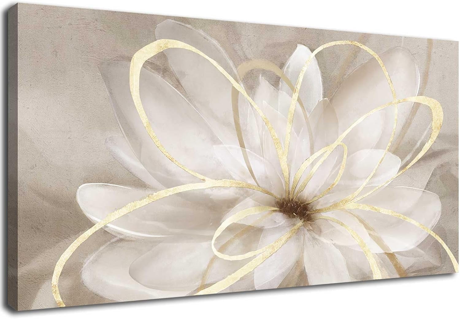 AABERIC Flower Pictures Wall Decor Oil Painting Abstract Artwork Office ...