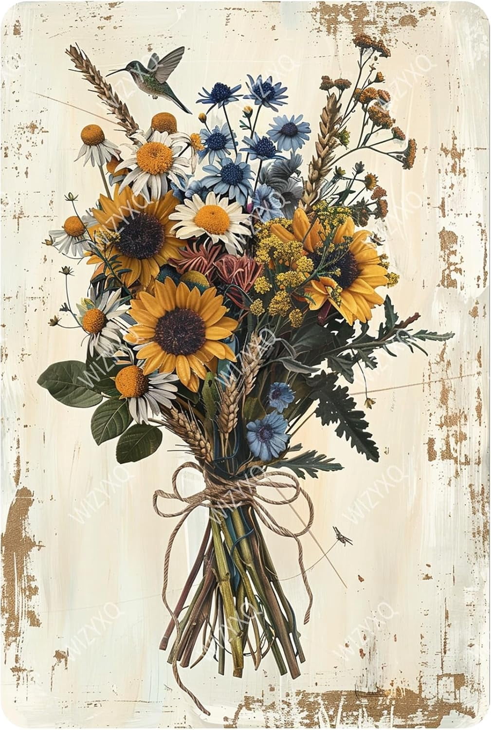 AABERIC Flowers Metal Signs A Bouquet of Wild Flowers Sign Vintage Tin ...