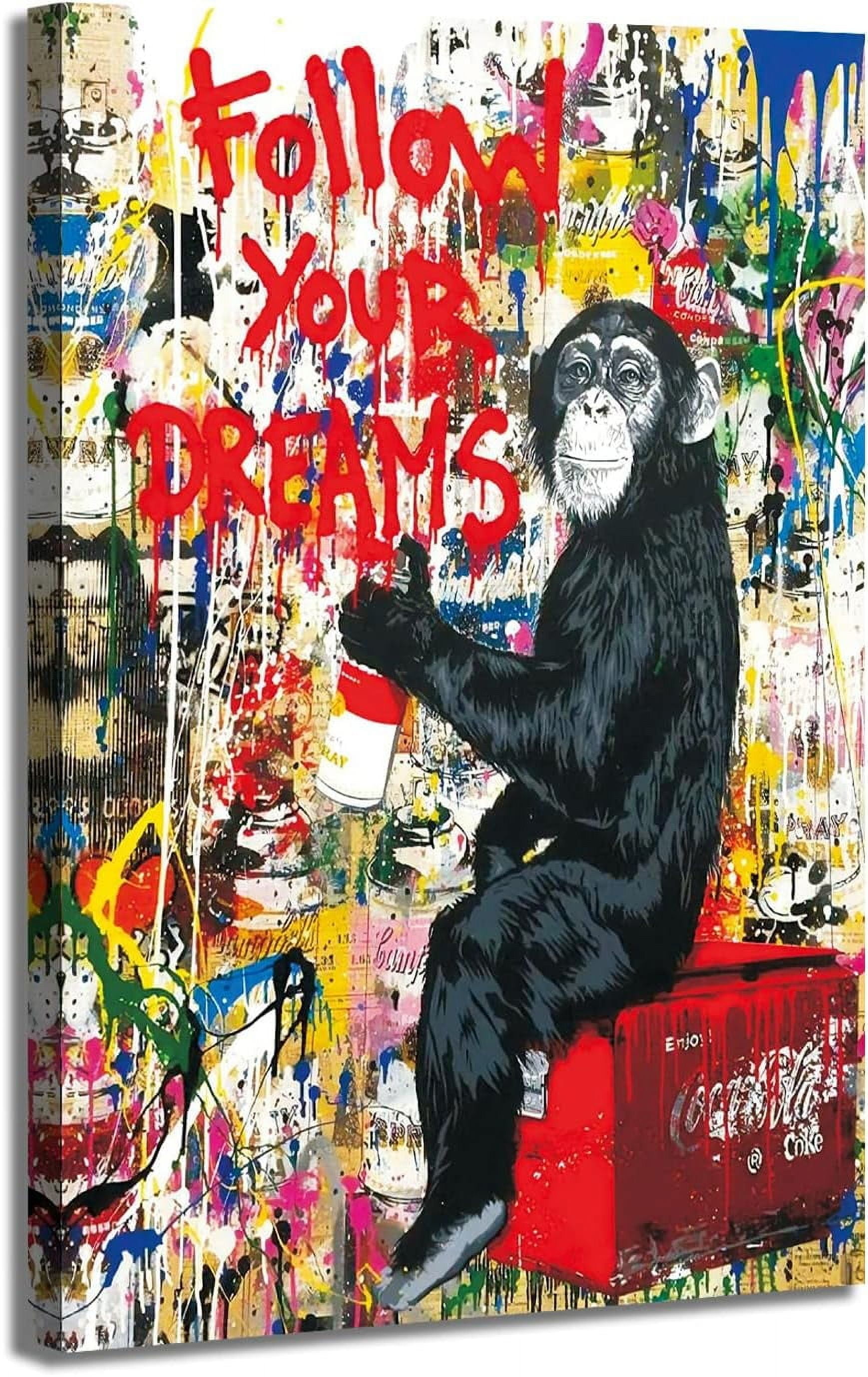 AABERIC Follow Your Dreams Street Graffiti Monkey Animal Poster ...