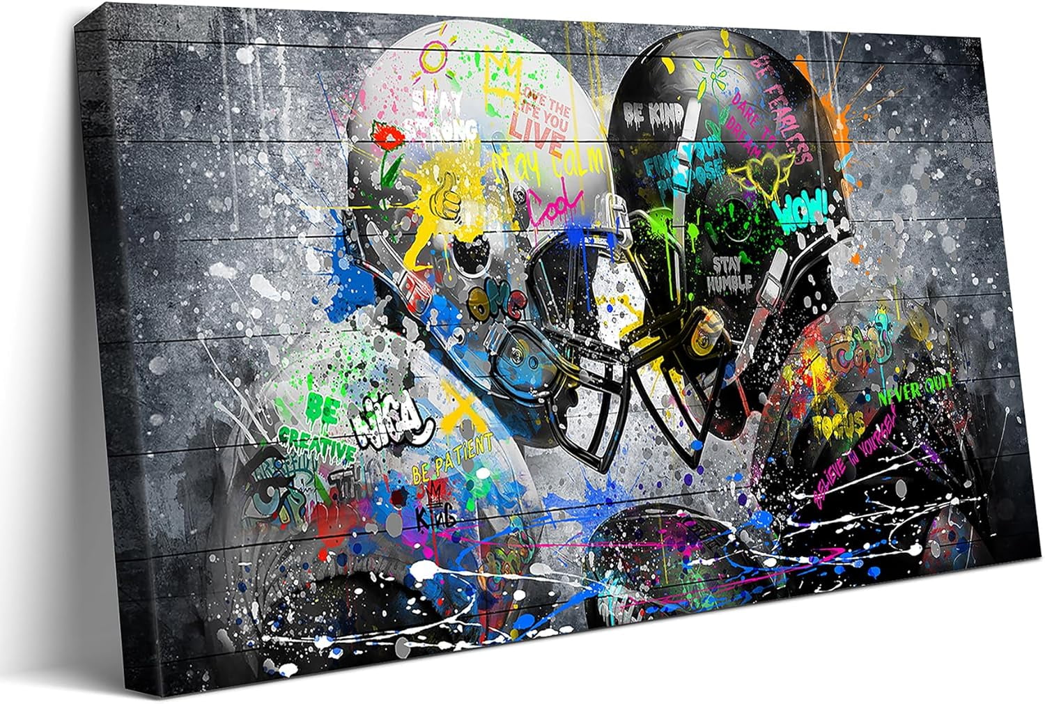 AABERIC Football Wall Art Colorful Graffiti Large Sports Football Wall ...