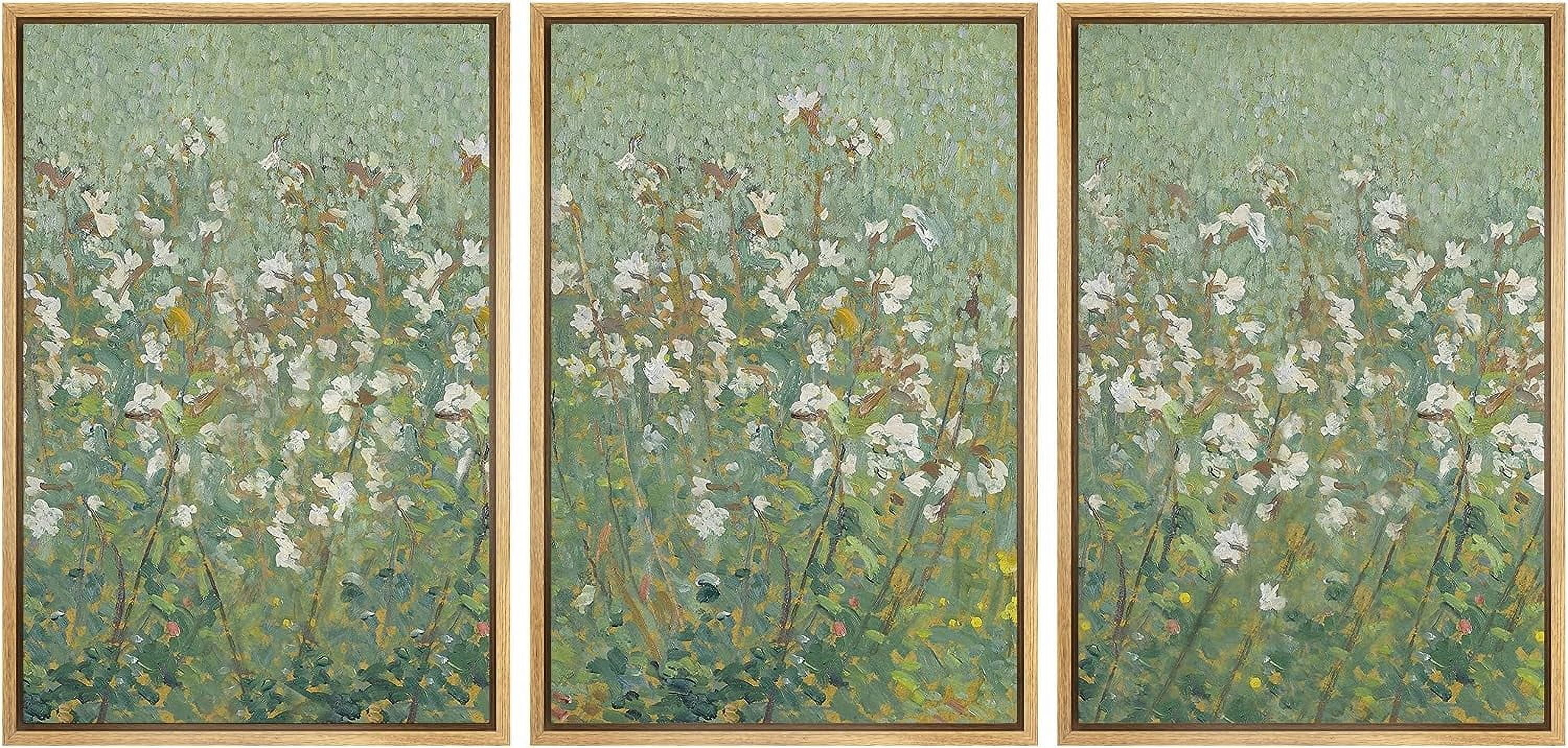 AABERIC Framed Canvas Print Wall Art Set Emerald Green Monet White ...
