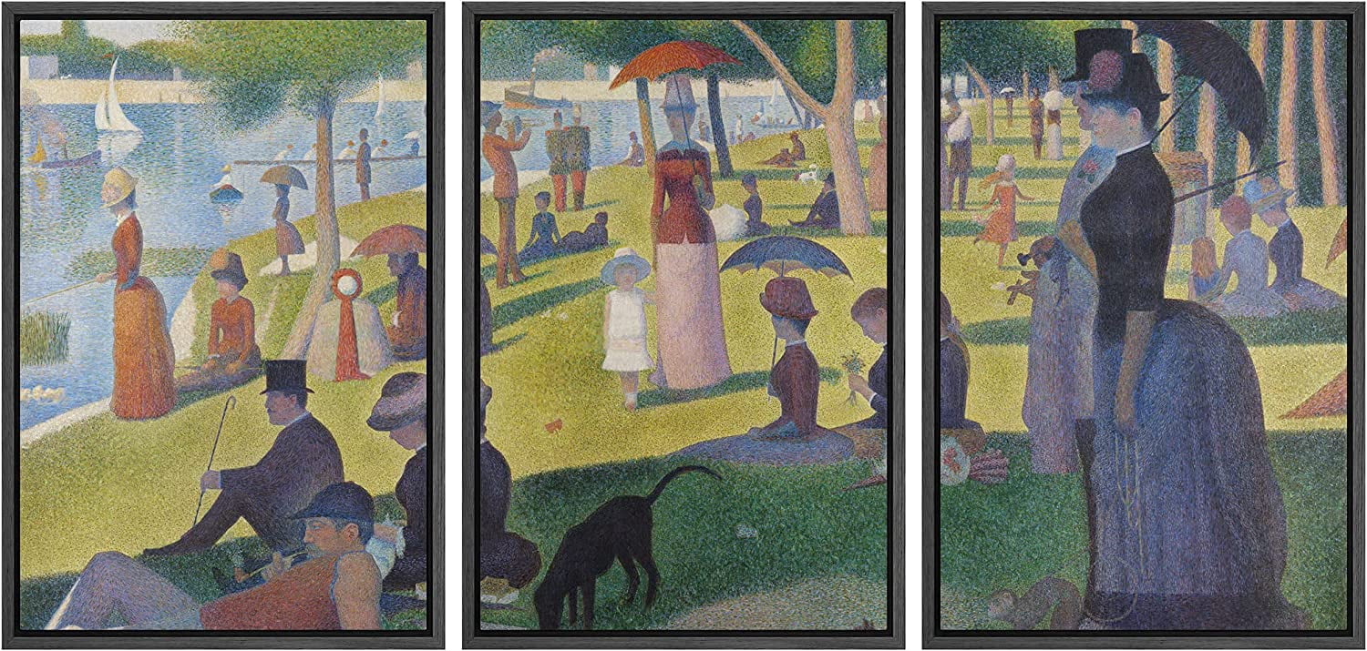 AABERIC Framed Canvas Print Wall Art Set La Grande Jatte by Georges ...