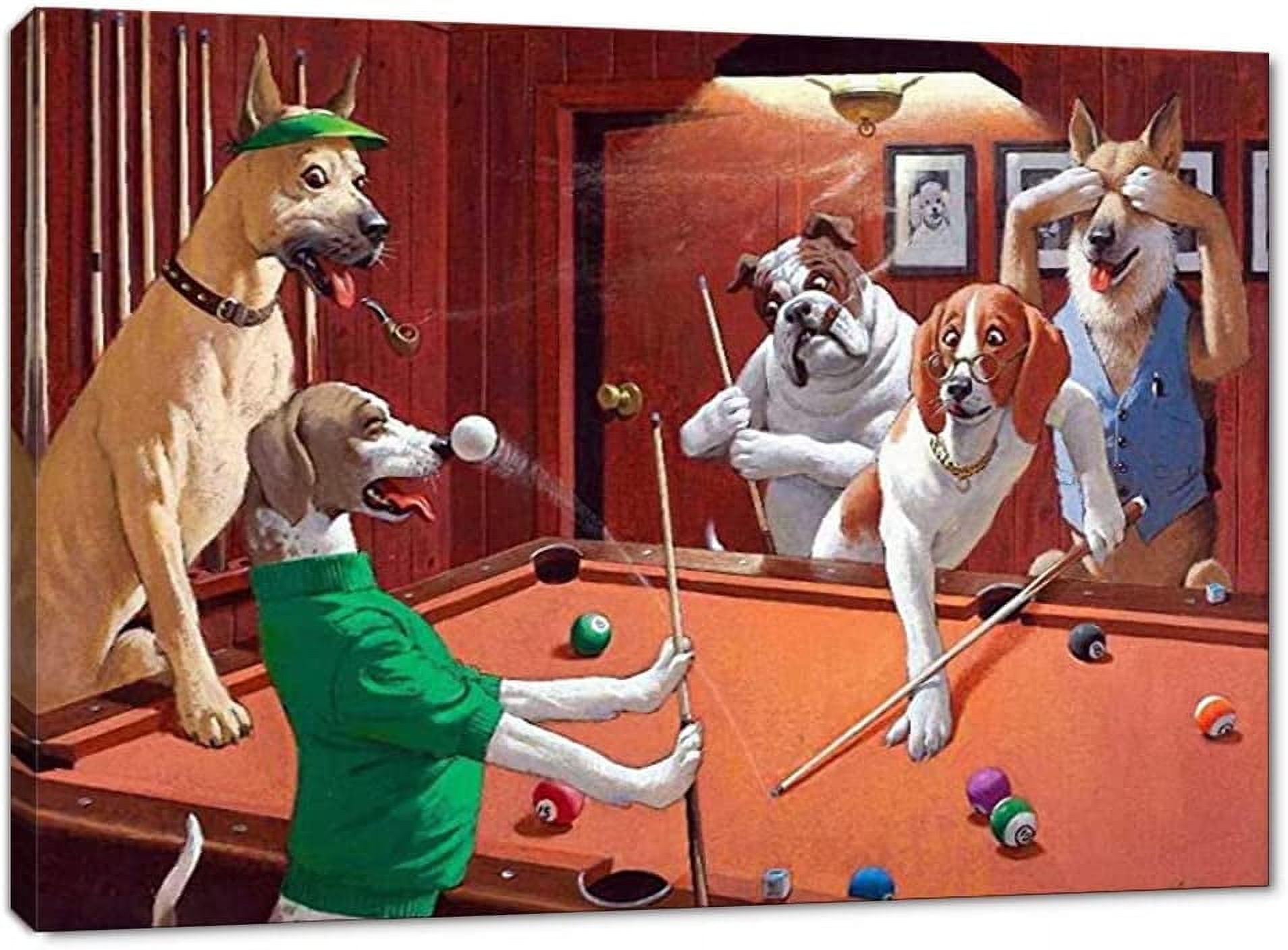 AABERIC Framed Cute Animals Dog Art Prints Giclee Canvas Posters ...