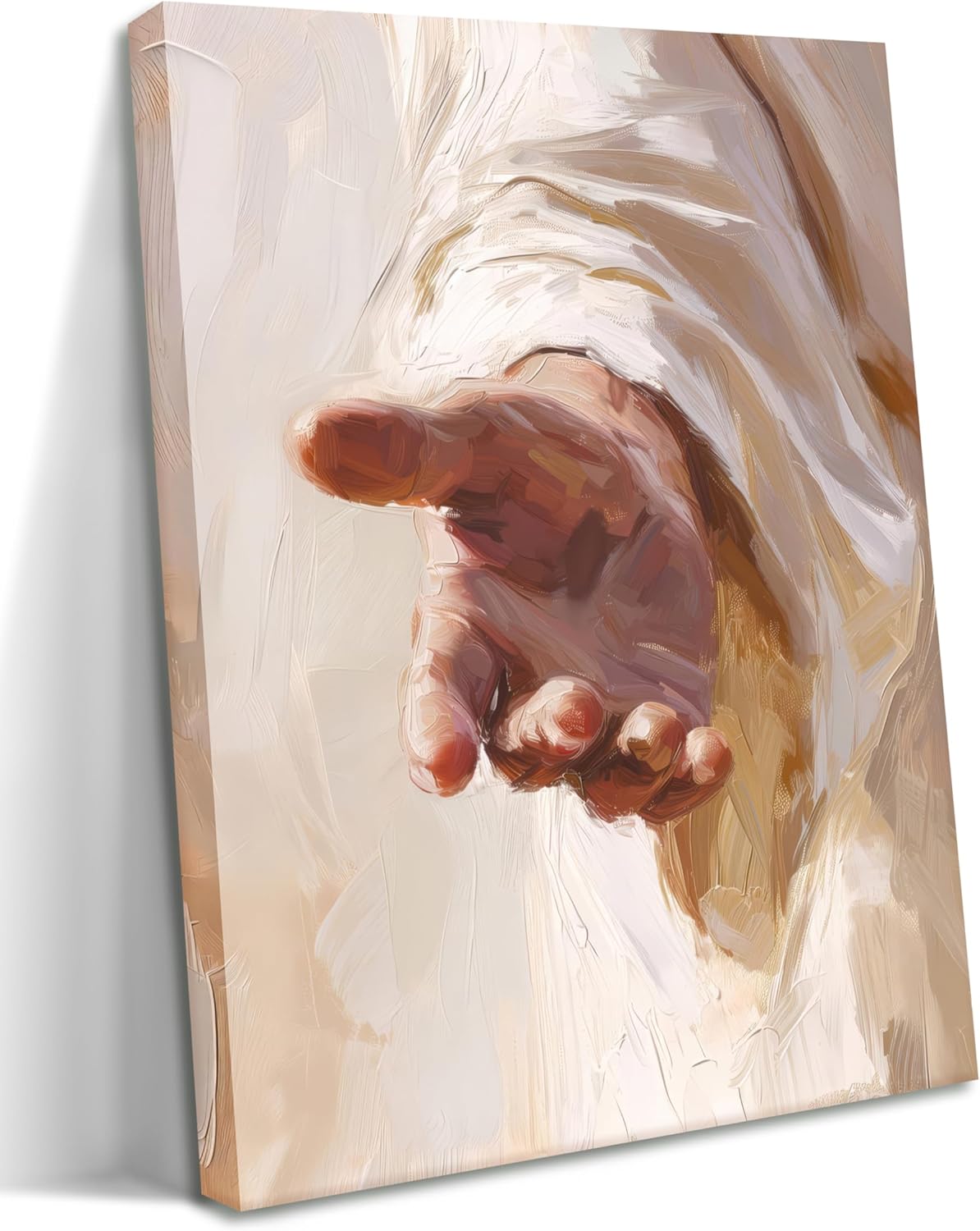 AABERIC Framed Jesus Canvas Wall Art, Christian The Hand of God Wall ...