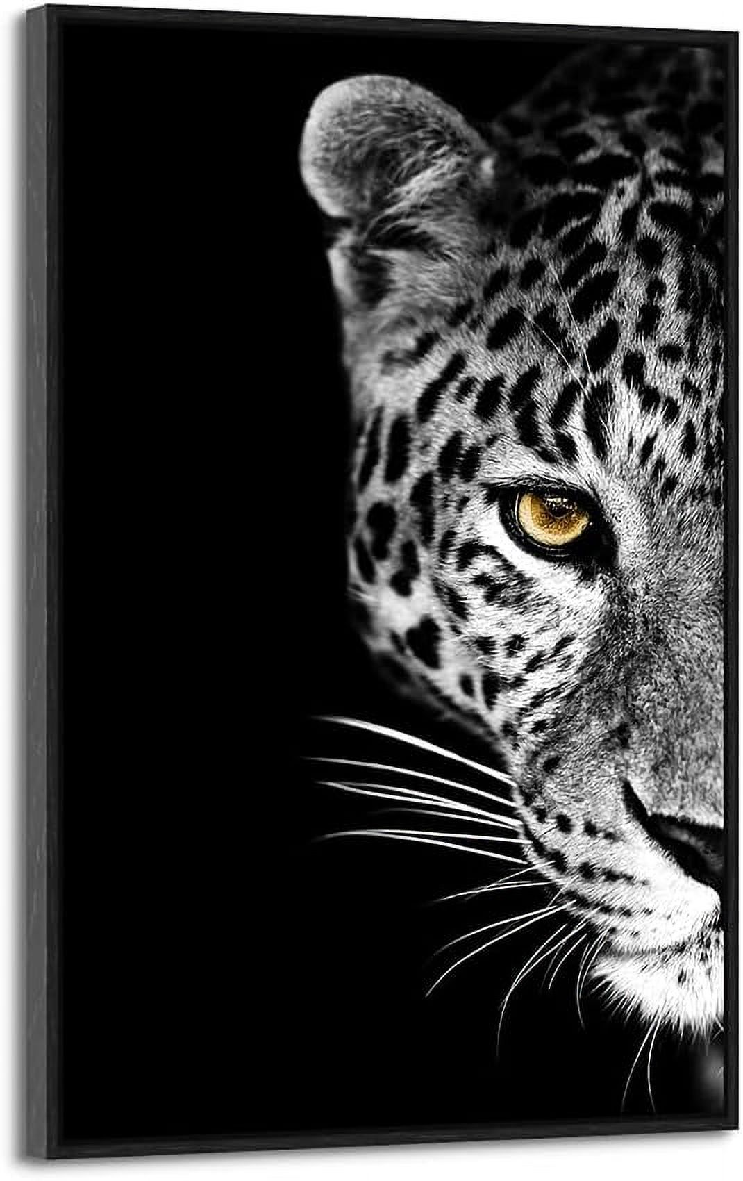 AABERIC Framed Leopard Canvas Wall Art: Large Nature Wild Cheetah Print ...