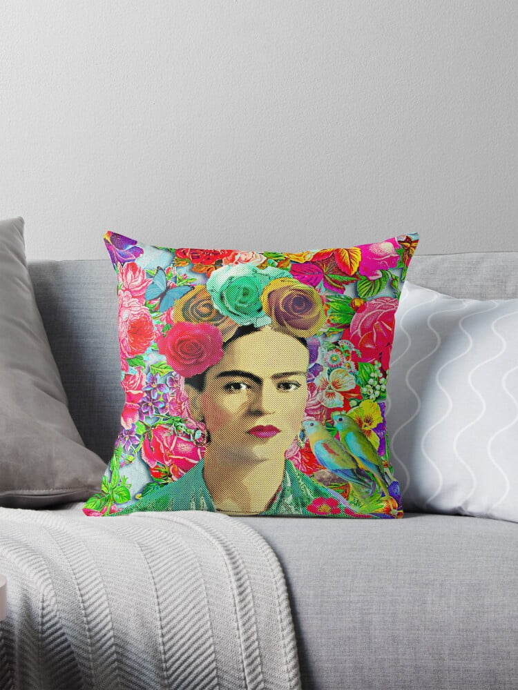 AABERIC Frida Kahlo Roses Throw Pillow Covers Cases Cushion Cover Case ...