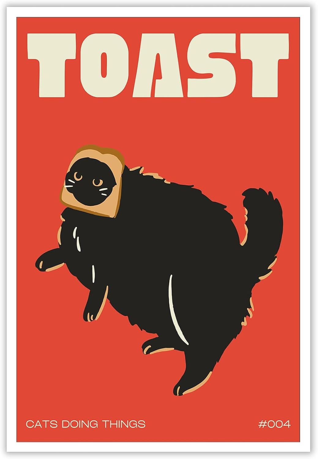 AABERIC Funky Black Cat Canvas Wall Art Funny Cat Poster Cute Kitten ...