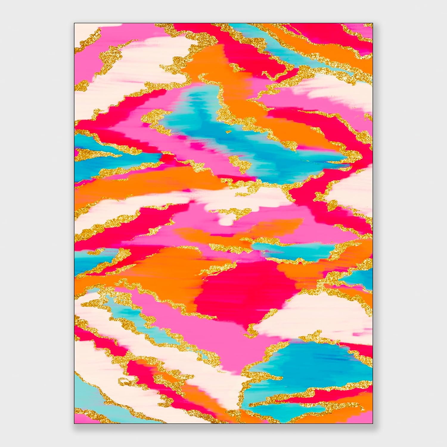 AABERIC Funky Pink Orange Tiger Canvas Wall Art Preppy Animal Poster ...