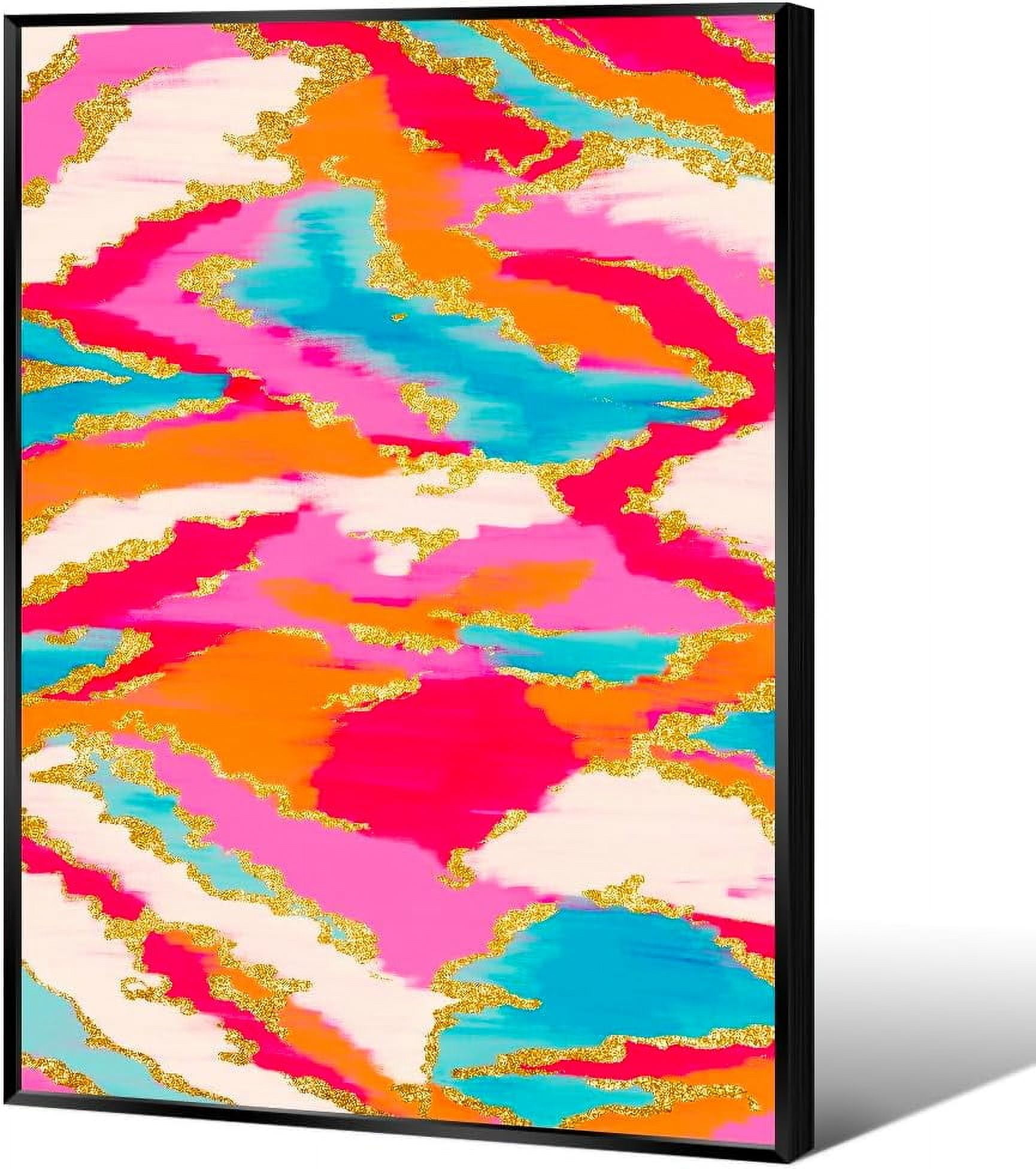 AABERIC Funky Pink Orange Tiger Canvas Wall Art Preppy Animal Poster ...