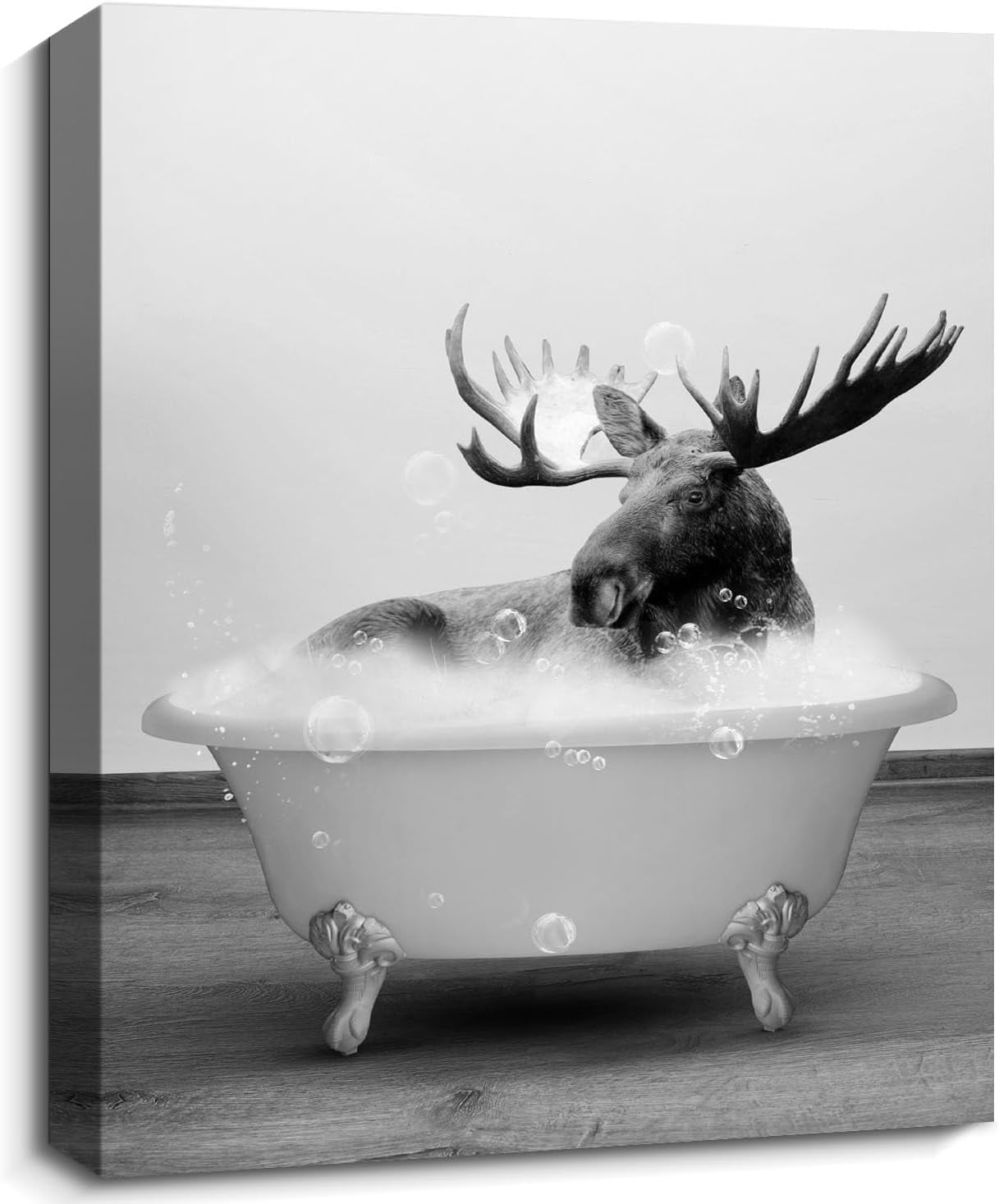 AABERIC Funny Animal Bathroom Wall Decor Black and White Elk Picture ...