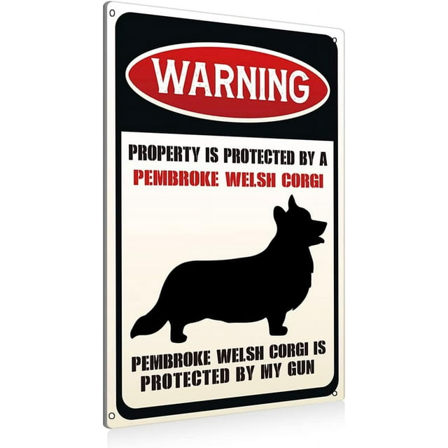 AABERIC Funny Dog Warning Metal Tin Signs Wall Art Decor Property is ...