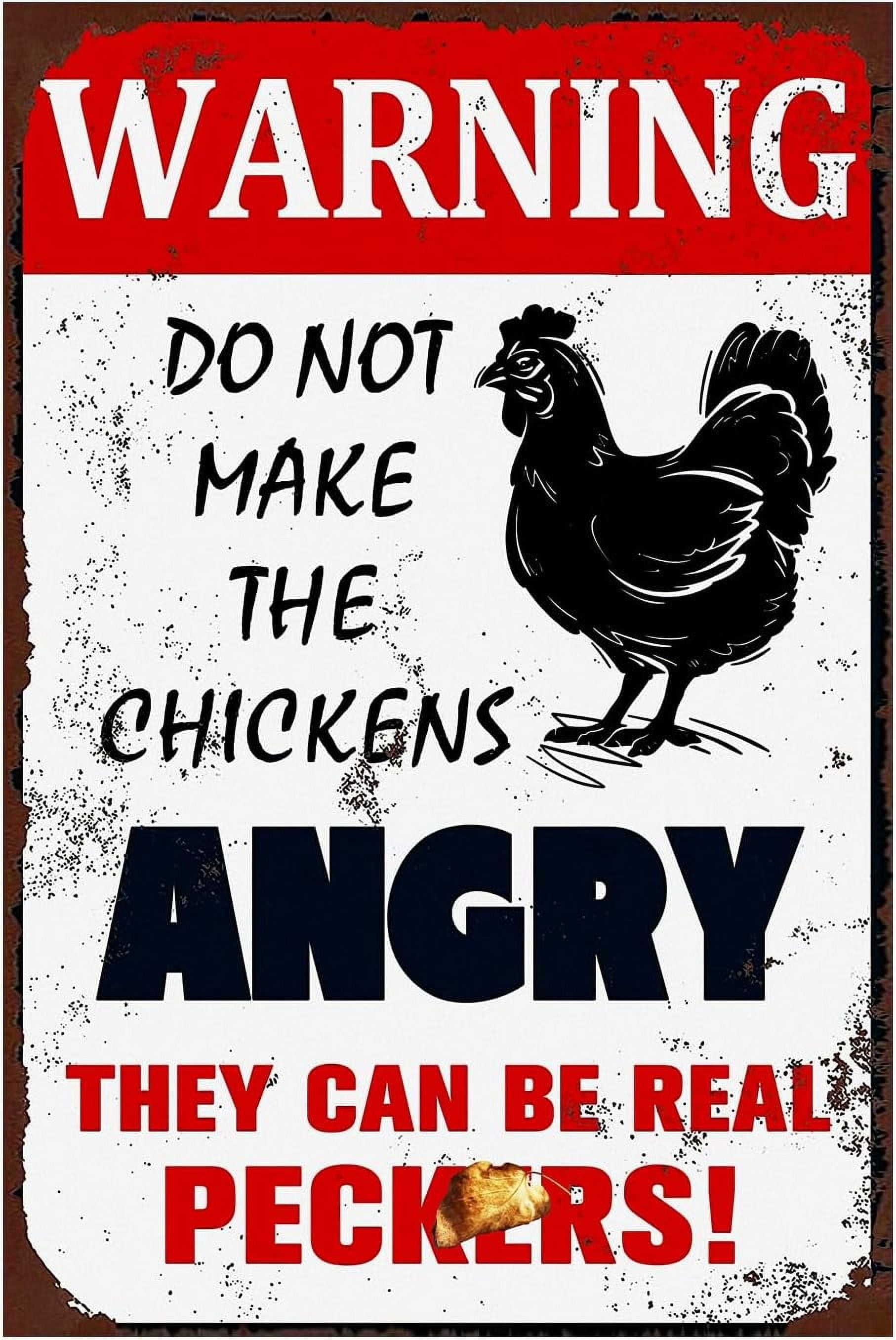 AABERIC Funny Metal Chicken Coop Signs, Warning Do Not Make The ...
