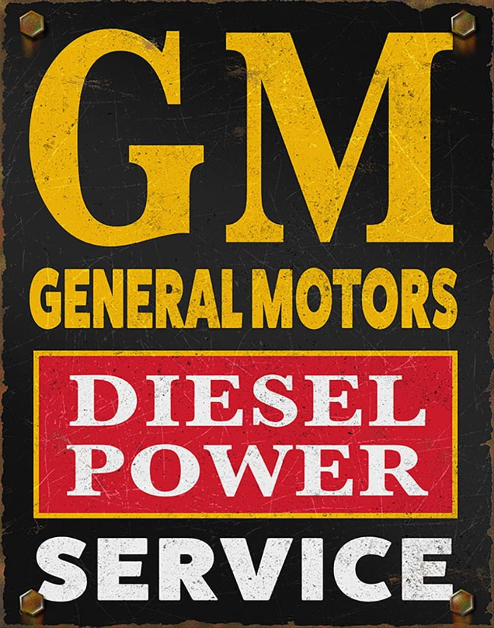 AABERIC GM Diesel Power Tin Sign - Nostalgic Vintage Metal Wall Decor ...