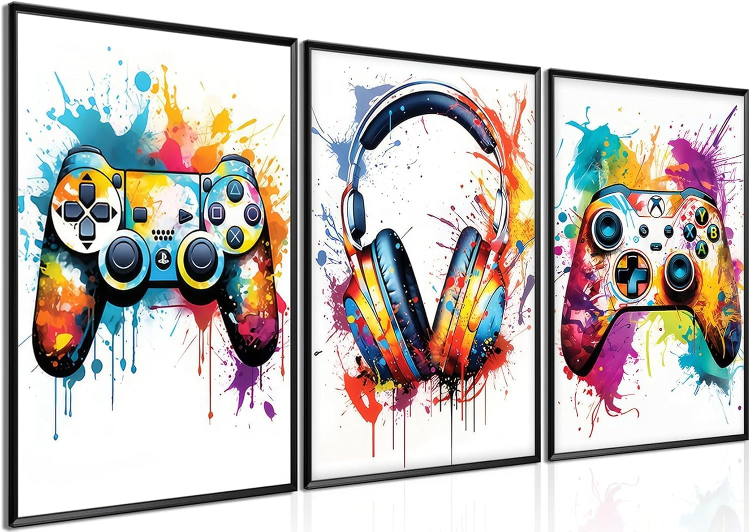 AABERIC Gaming Room Decor Wall Art Set of 3, Video Gaming Theme Decor ...