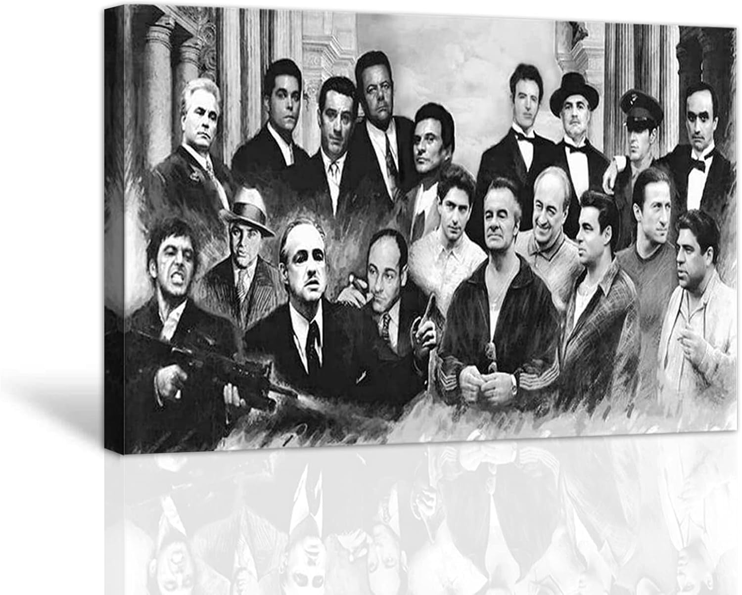 AABERIC Gangster Collage Poster Oil Painting on Canvas Posters and ...