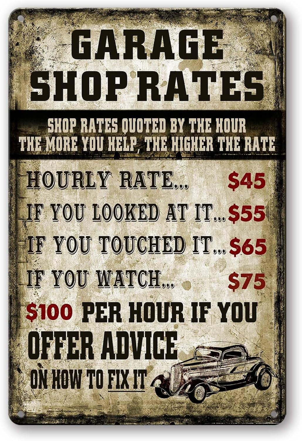 AABERIC Garage Decor For Men Metal Tin Sign Man Cave Decor Cool ...