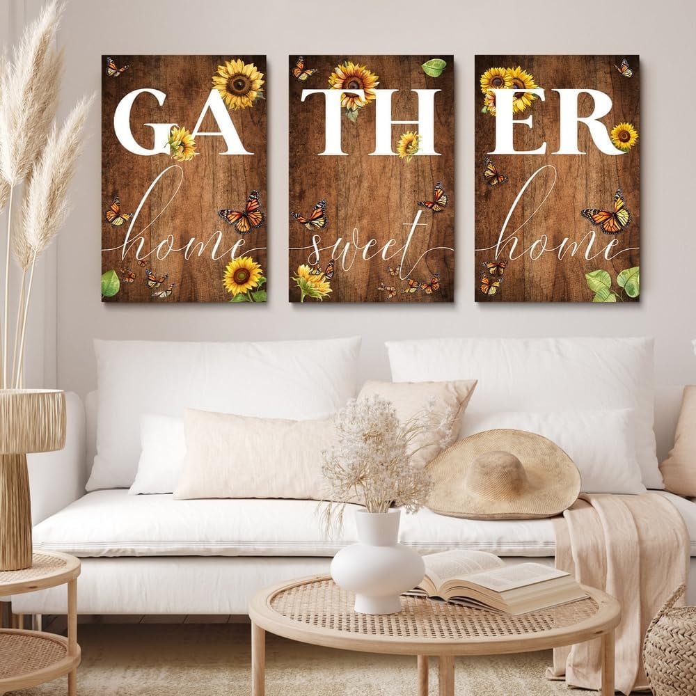 AABERIC Gather Signs for Home Decor Gather Wall Decor for Dining Room ...