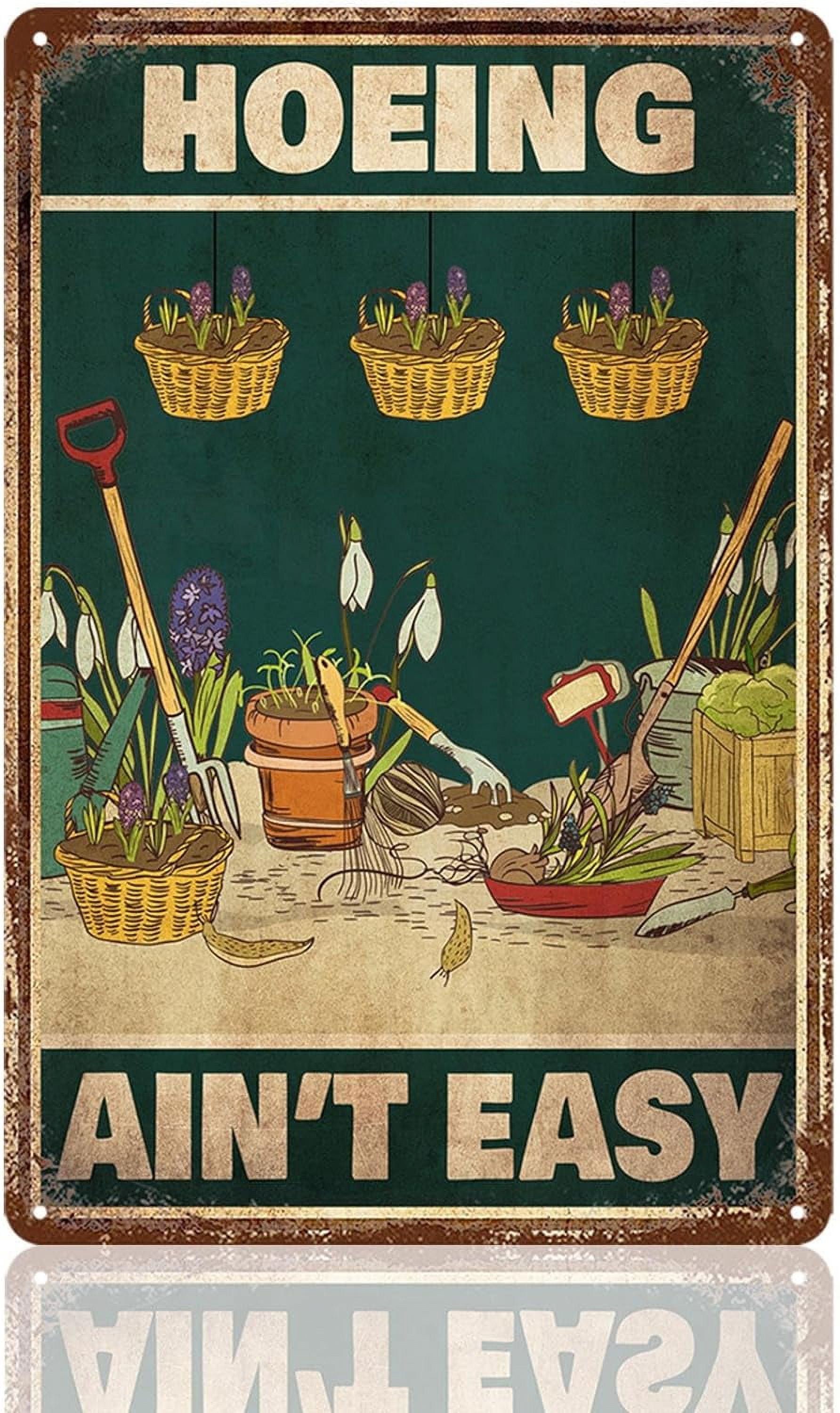 AABERIC Gifts For Plant Lovers Funny Garden Sign Gardening Decor Hoeing ...
