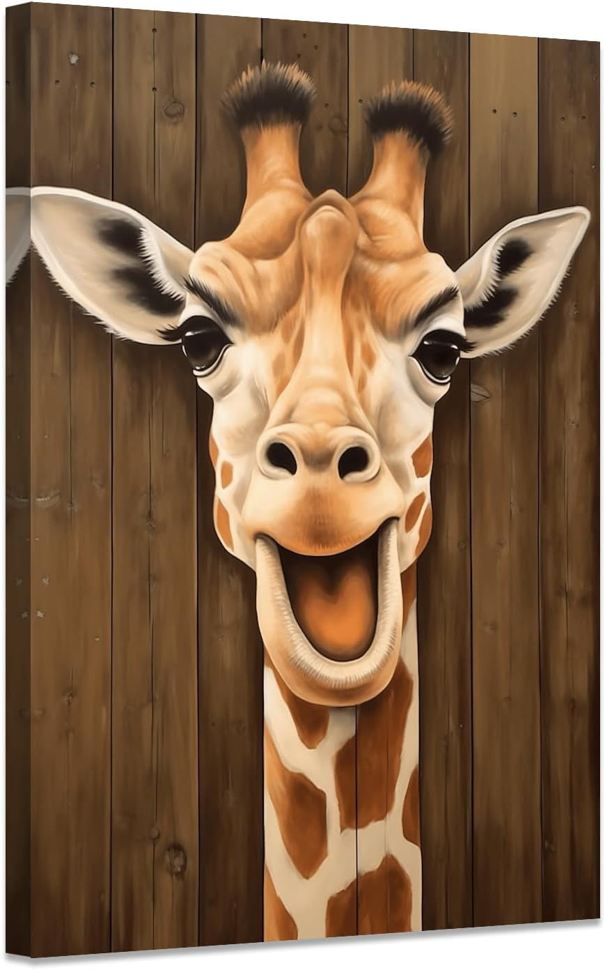 AABERIC Giraffe Wall Art Nursery Funny Animals Giraffe Poster Cute ...