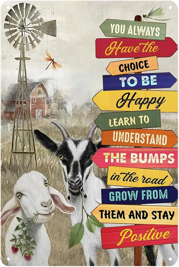 AABERIC Goat Sign, Goat Gifts for Goat Lovers Vintage Tin Signs for ...