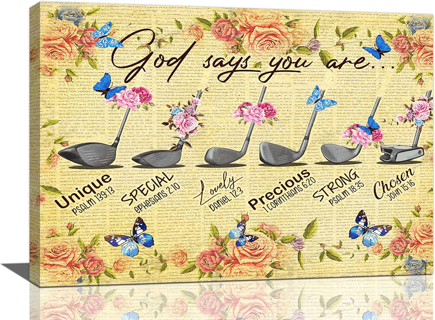 AABERIC Golf Decor Wall Art Golf Posters Pictures Wall Decor God Says ...