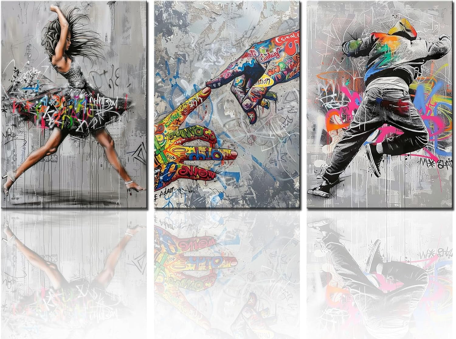 AABERIC Graffiti Decor Aamd Hand of God Pictures Banksy Abstract Street ...