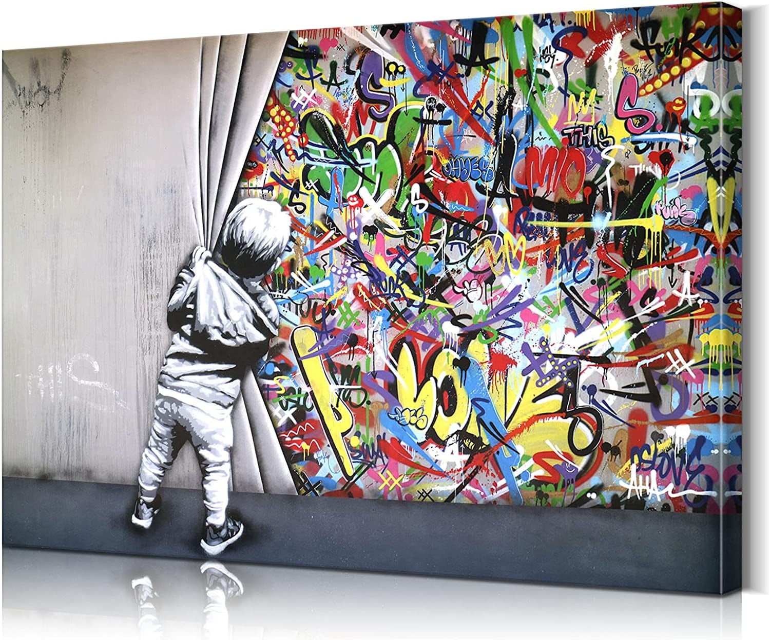 AABERIC Graffiti Wall Art Colorful Wall Art Pop Art Graffiti Art ...
