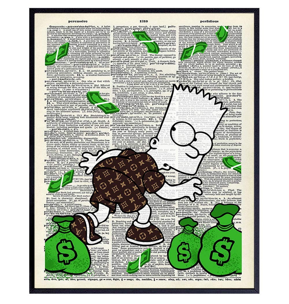 AABERIC Graffiti Wall Art of Louis Vuitton - Bart Simpson Poster - Wall ...