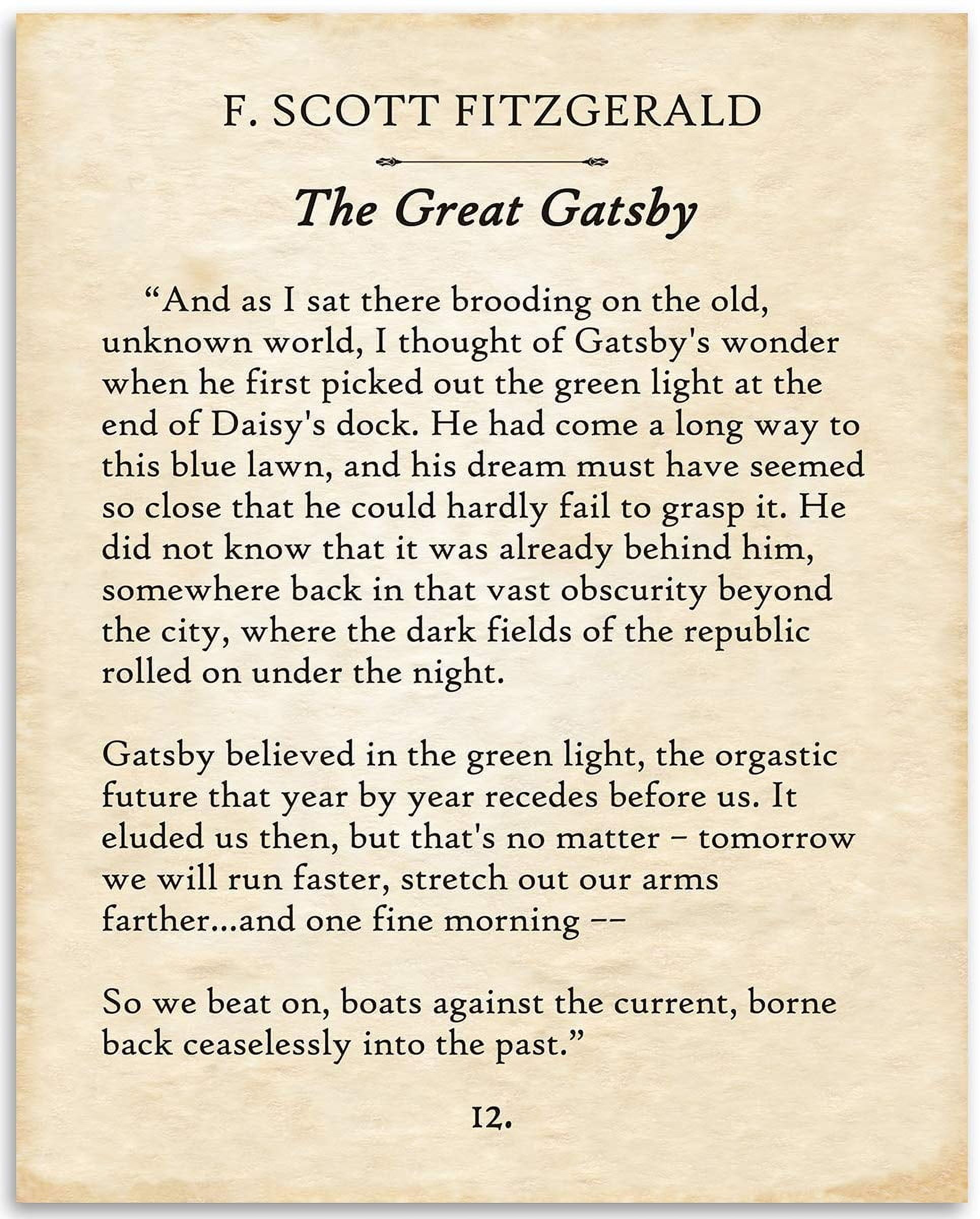 AABERIC The Great Gatsby Poster F Scott Fitzgerald Wall Art Vintage ...
