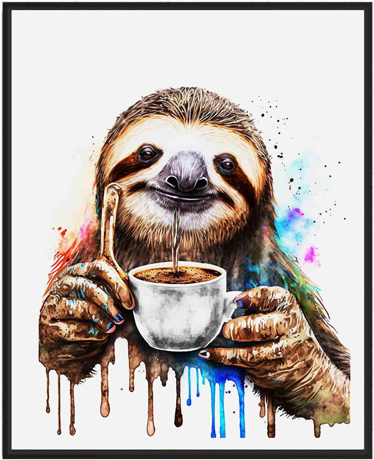 AABERIC Great Horned Owl Art Print Poster, Abstract Watercolor Animal Wall Art Prints, WIldlife ...