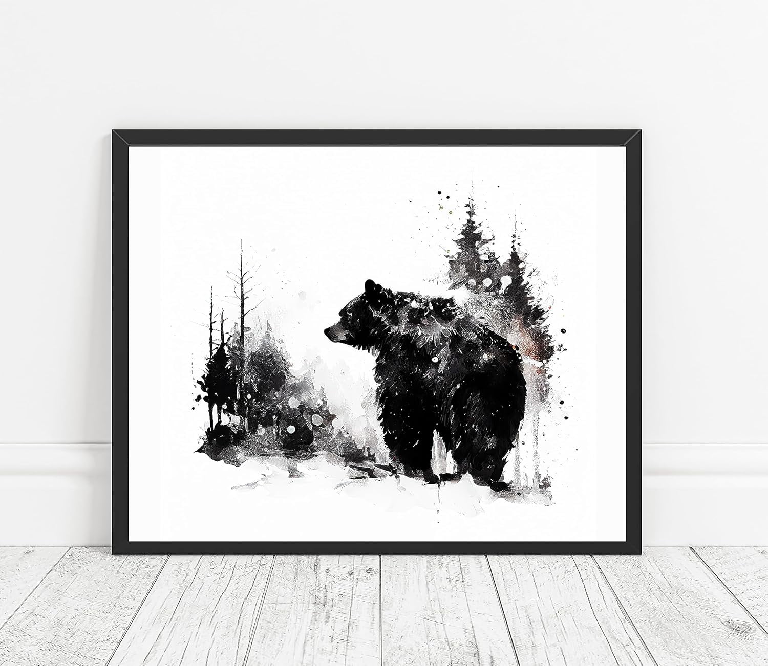 AABERIC Great Horned Owl Art Print Poster, Abstract Watercolor Animal Wall Art Prints, WIldlife ...