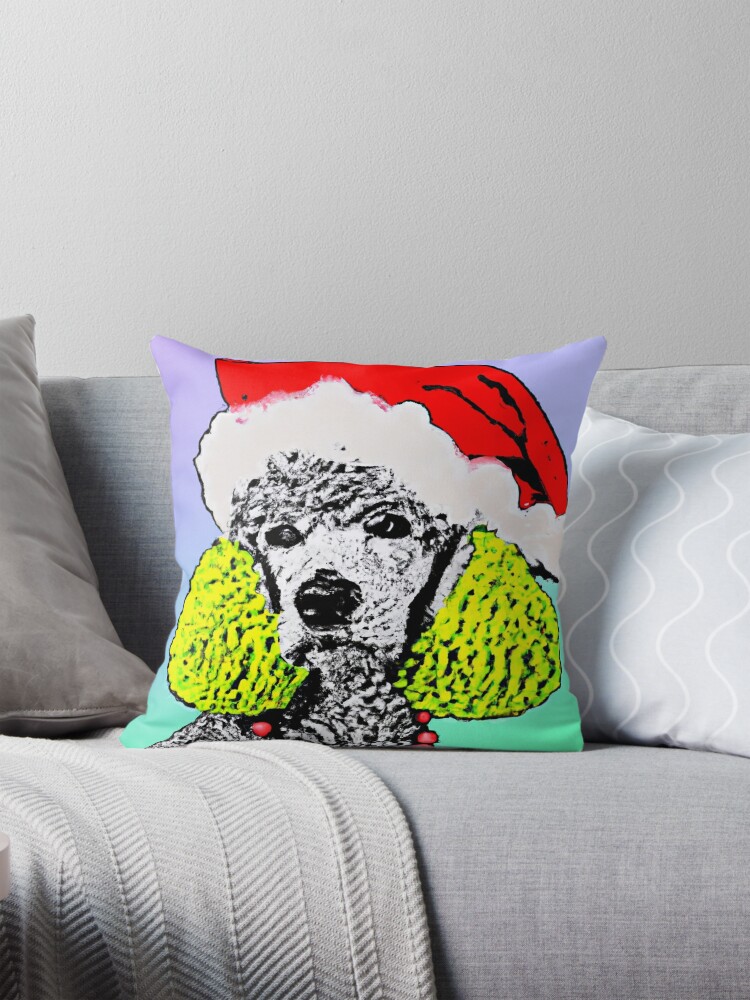 AABERIC Green Christmas Poodle Throw Pillow Covers Cases Cushion Cover ...