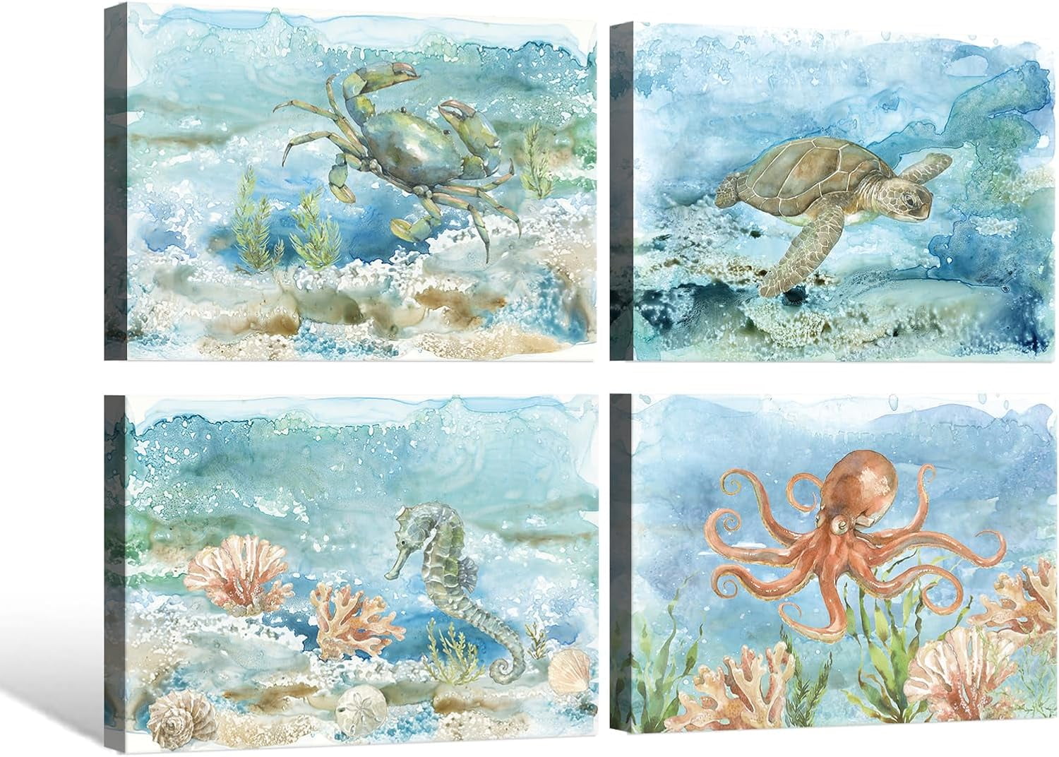 AABERIC Green Sea Turtle Wall Decor Tropical Canvas Wall Art Prints Hawaii Turtle Picture Gift ...