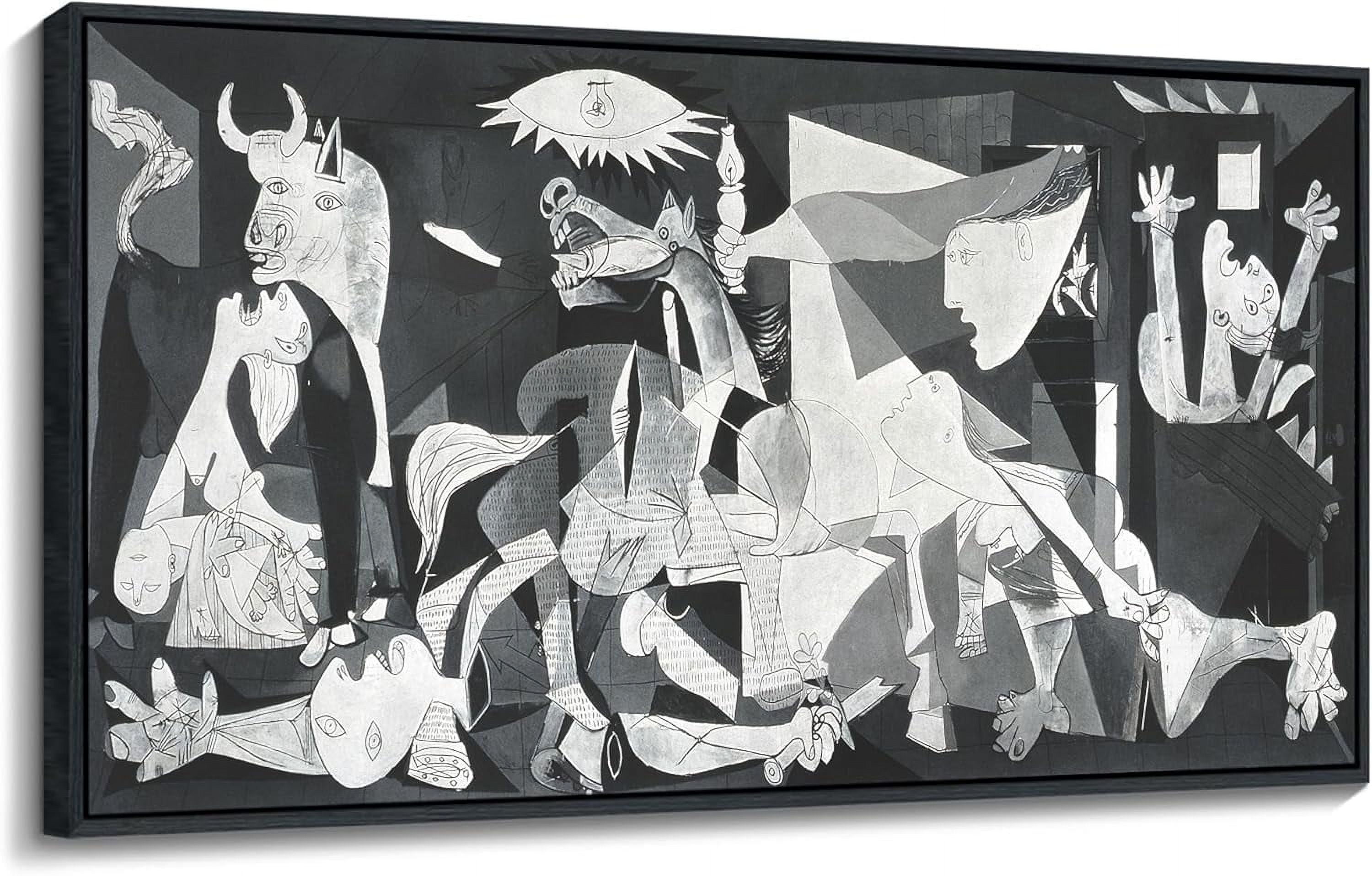 AABERIC Guernica by Pablo Picasso Wall Art (26"x60", Wood Color Slim Frame) Unframed 12x18 Inch ...
