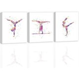 AABERIC Gymnastics Decor for Girls Bedroom, Abstract Exercise Dance ...